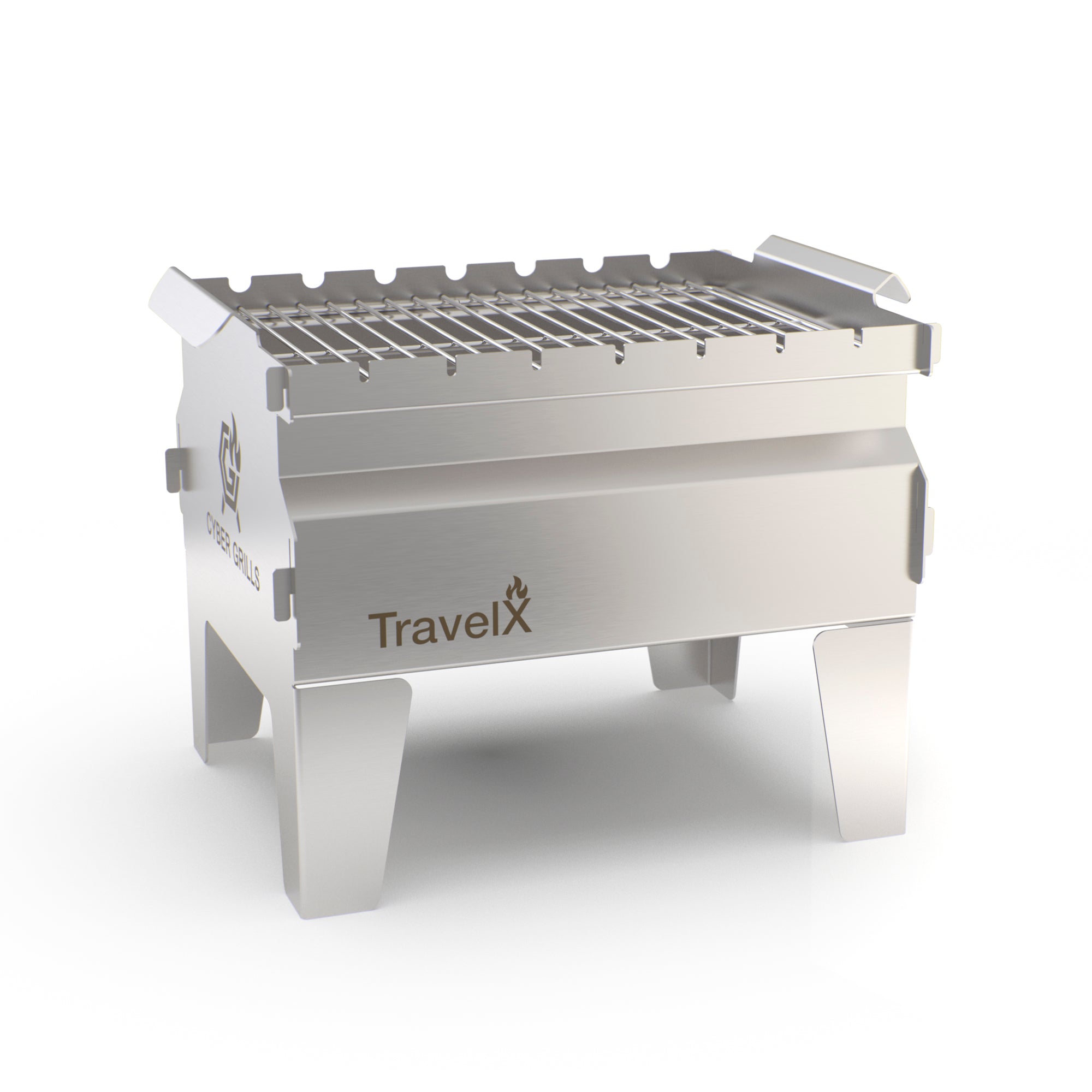 Collapsible Charcoal Grill | Sleek BBQ Camping Stove | Low Profile Fol