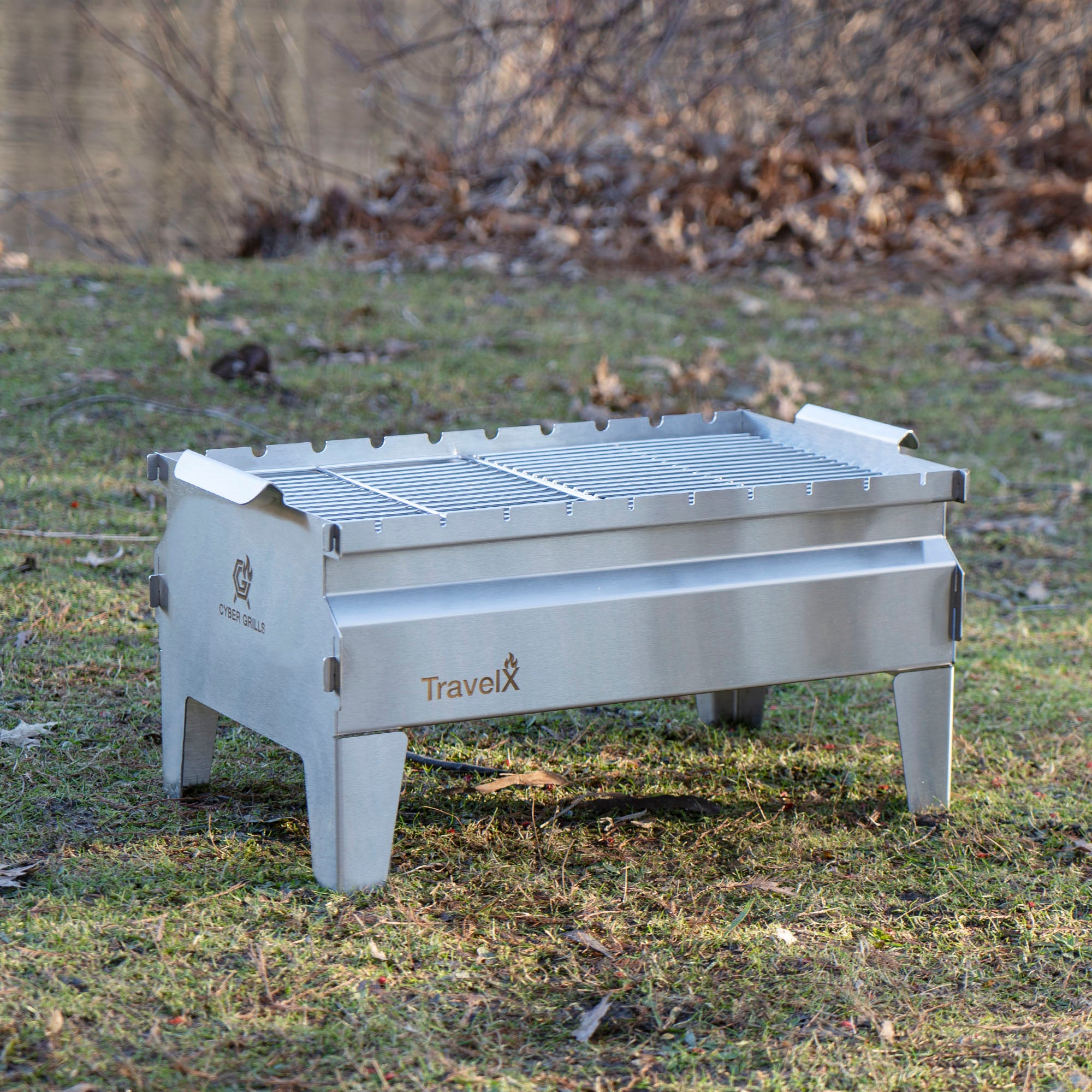 Collapsible Charcoal Grill | Sleek BBQ Camping Stove | Low Profile Fol