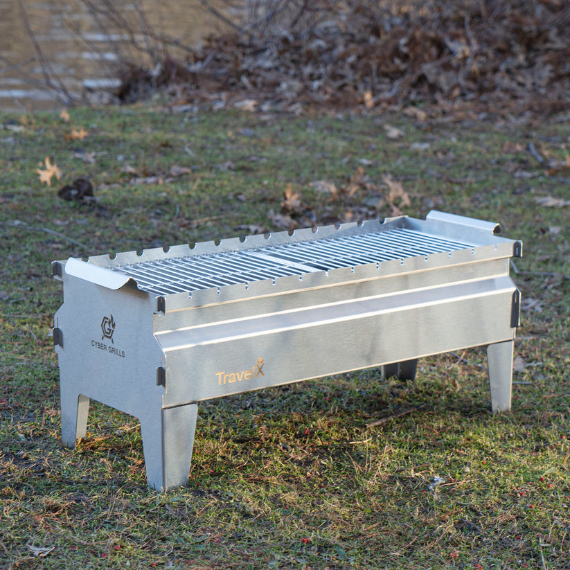 Collapsible Charcoal Grill | Sleek BBQ Camping Stove | Low Profile Fol